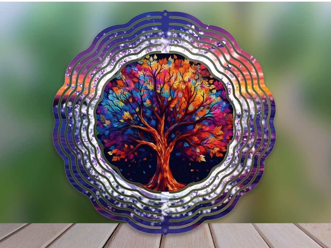 Colorful Tree of Life Wind Spinner Sublimation Design, Magic Tree of ...