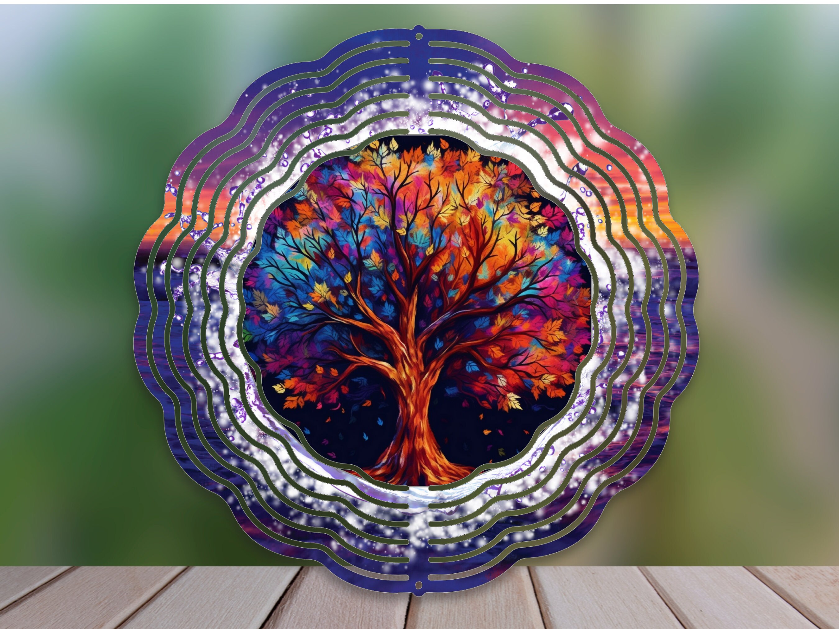 Colorful Tree of Life Wind Spinner Sublimation Design Magic - Etsy