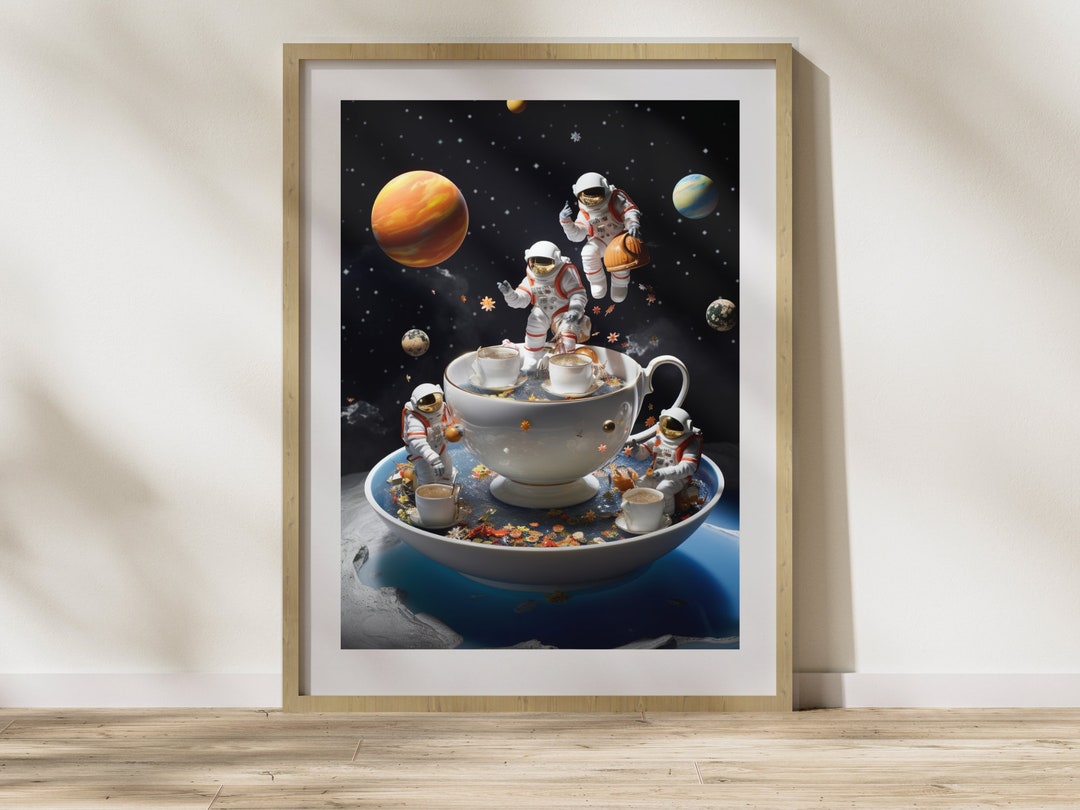 Surrealism Astronaut Art Print Galaxy Home Decoration Modern - Etsy