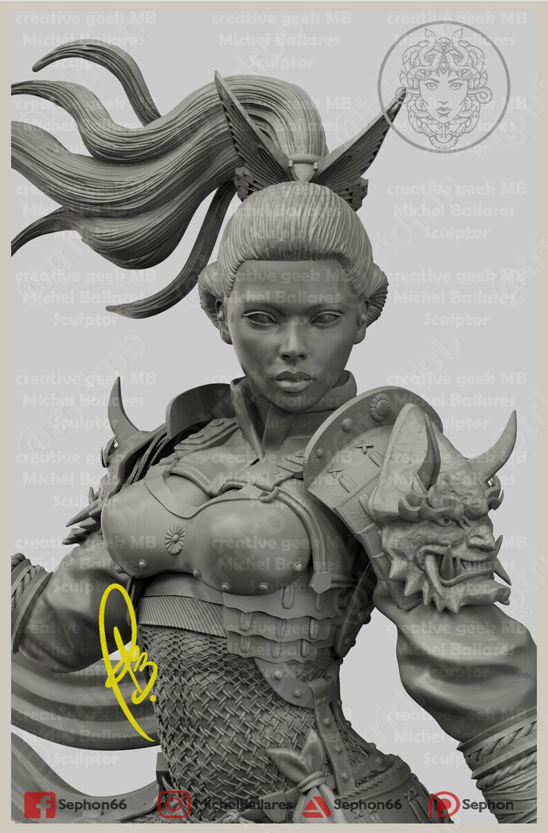Urara Samurai Warrior Modelo STL Archivo STL Modelo imprimible en 3D ... Urara Samurai Warrior Modelo STL Archivo STL Modelo imprimible en 3D ...