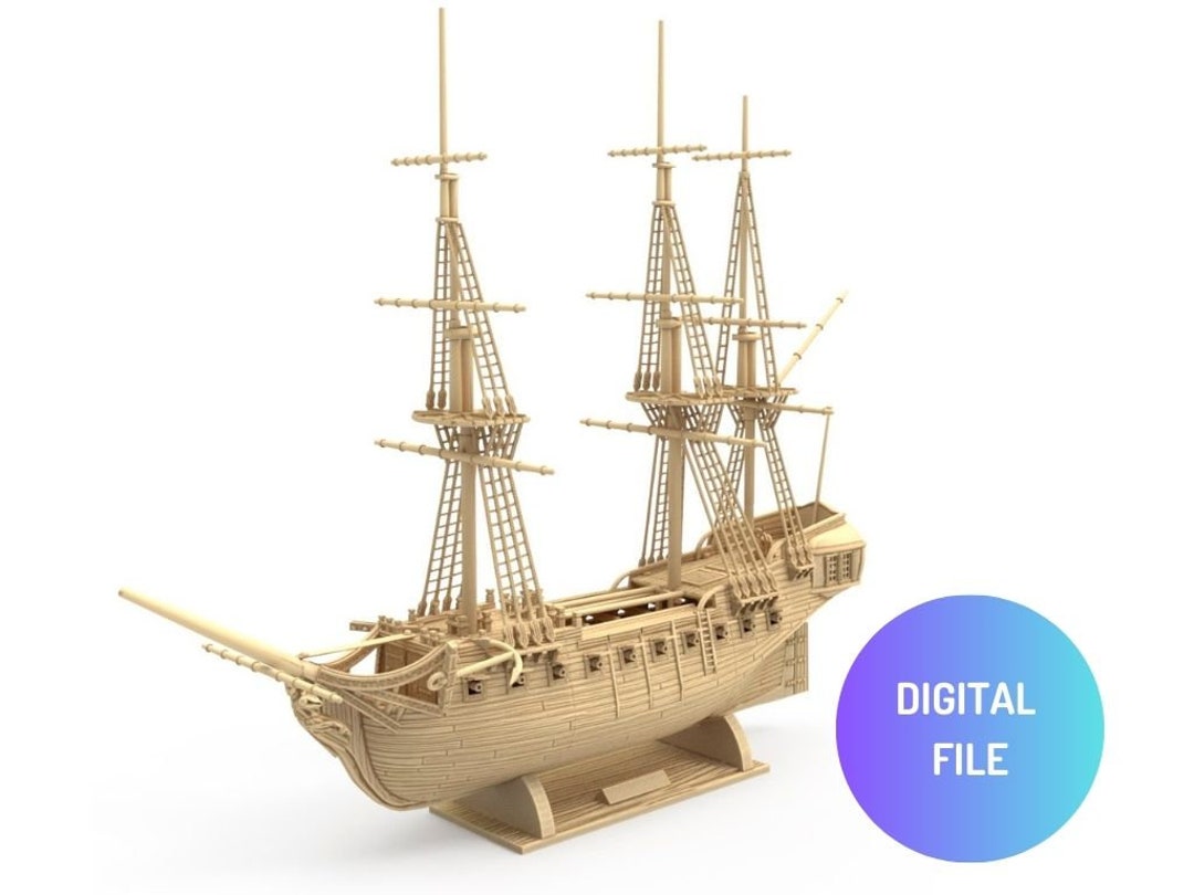 Galleon STL Model STL File 3D Printable Model - Etsy