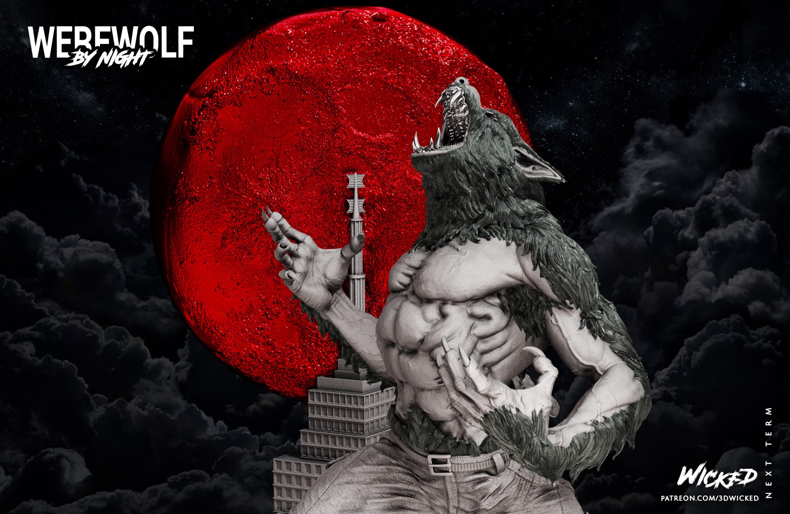 Werewolf Statue STL Model STL File 3D Printable Model - Etsy