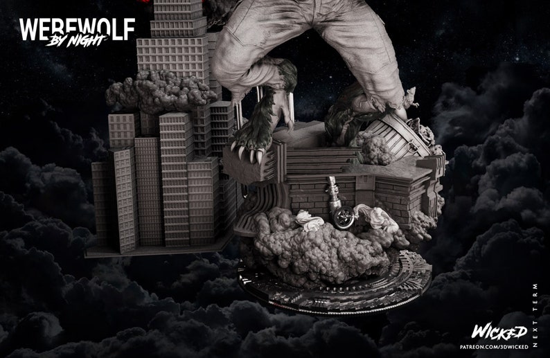 Werewolf Statue STL Model STL File 3D Printable Model - Etsy