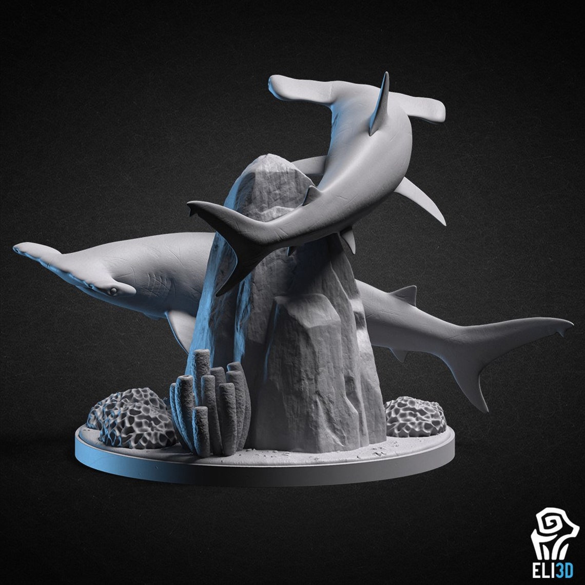 Shark Diorama STL Model STL File 3D Printable Model - Etsy