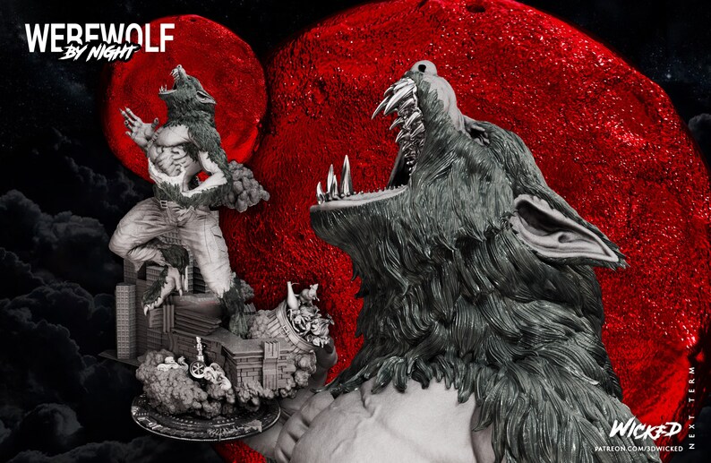 Werewolf Statue STL Model STL File 3D Printable Model - Etsy