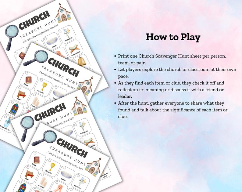 Church Scavenger Hunt: Bible Game, Sunday School Activity (printable ...