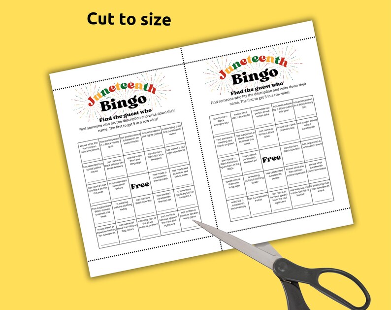 Juneteenth Bingo, Find the Guest Bingo, Juneteenth Games, Black History ...