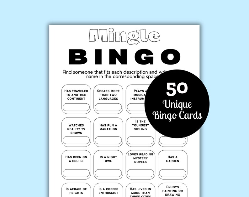 Mingle Bingo: Team Building Icebreaker Game (digital Download) - Etsy