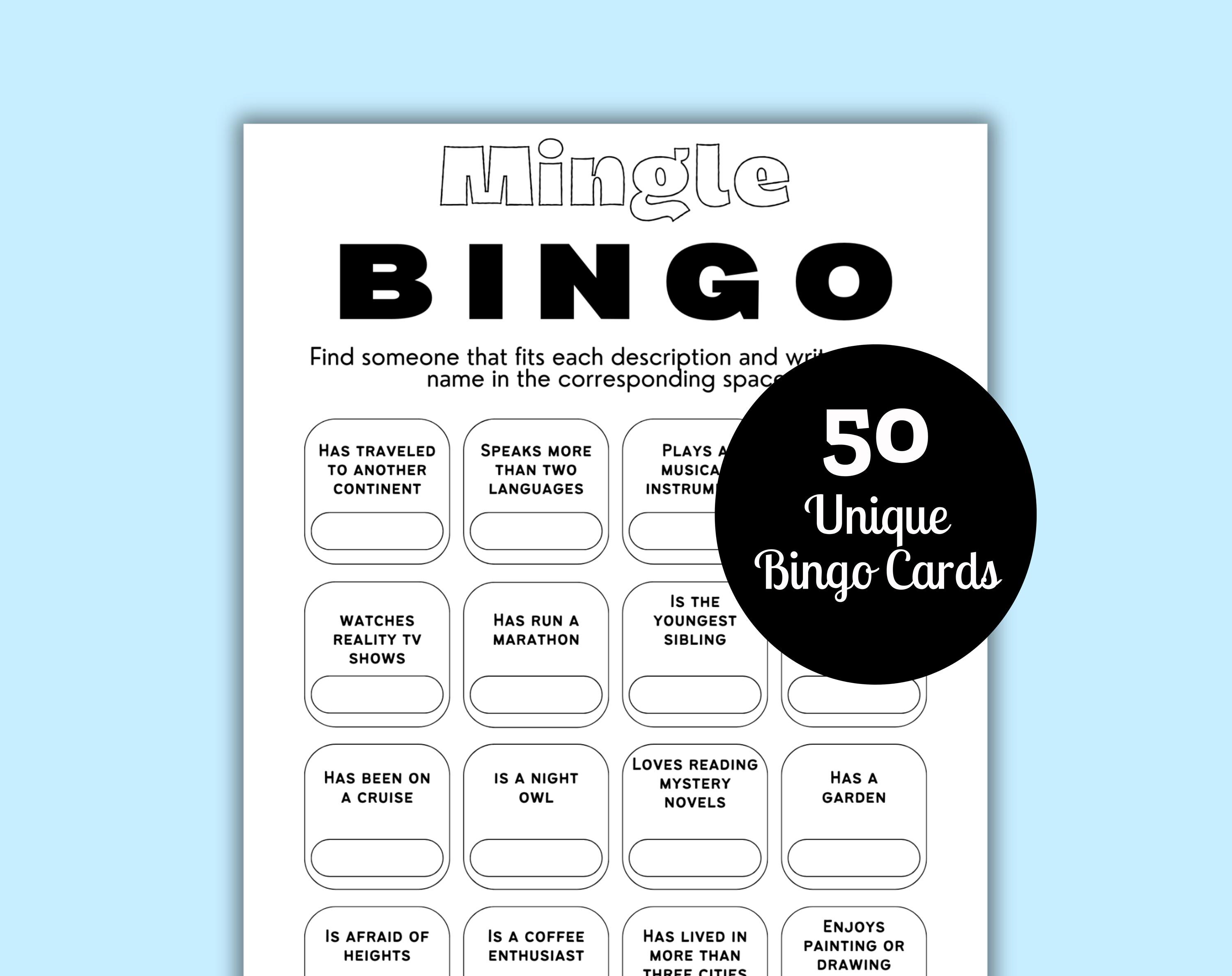 Mingle Bingo: Team Building Icebreaker Game (digital Download) - Etsy