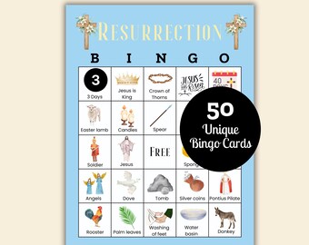 Resurrection Bingo, Religious Easter Bingo, Easter Bingo, Easter Story ...