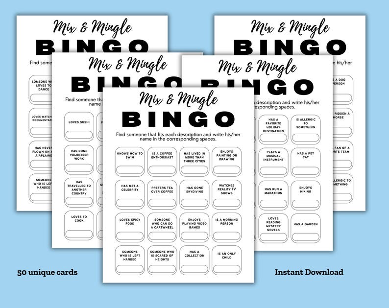 Mix & Mingle Bingo: Coworker Icebreaker Game (printable) - Etsy
