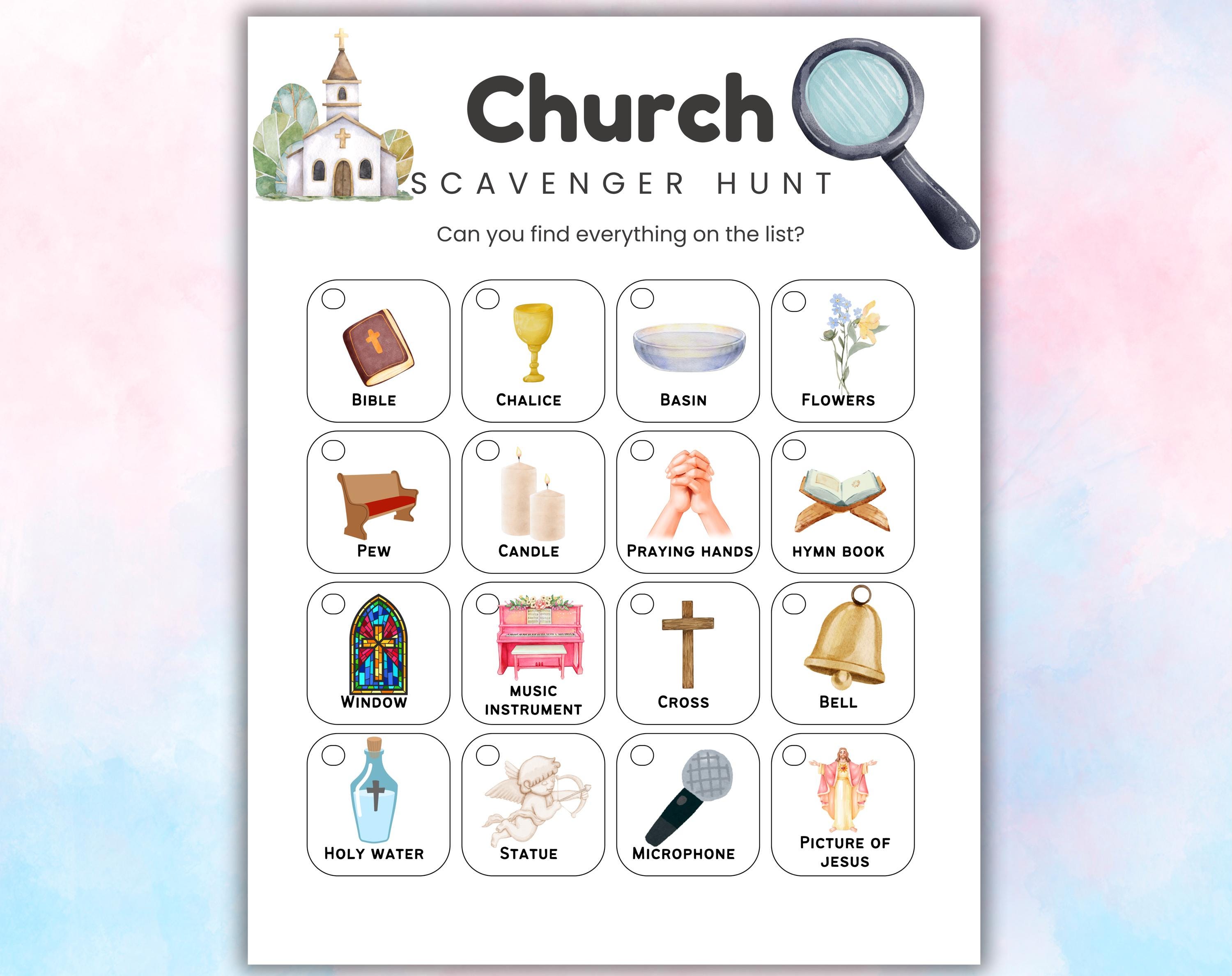 Church Scavenger Hunt, Scavenger Hunt, Bible Games, Church Games ...