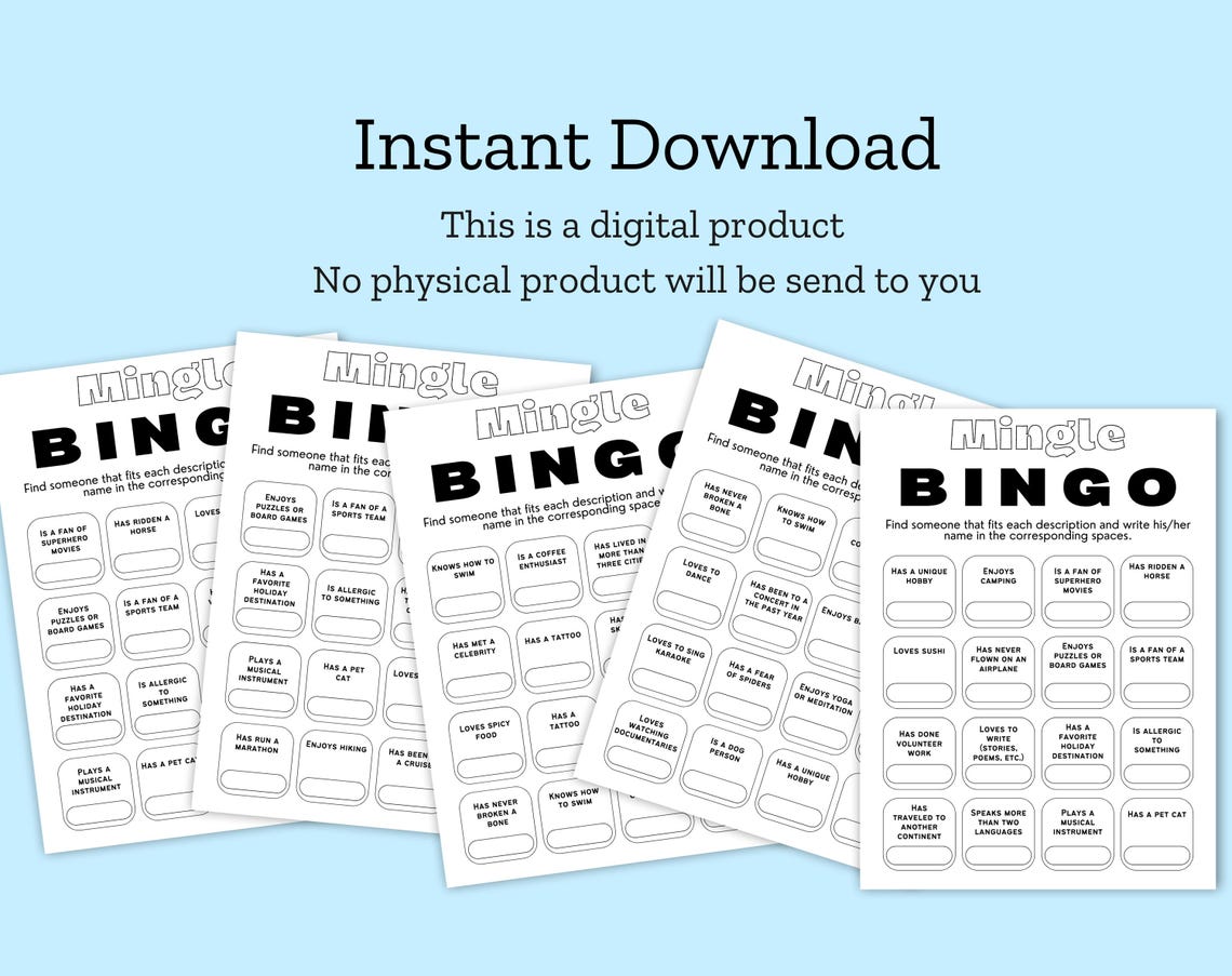 Mingle Bingo: Team Building Icebreaker Game (digital Download) - Etsy