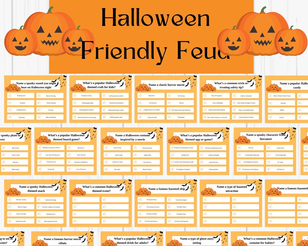 Halloween Feud, Halloween Family Feud, Halloween Family Feud Questions ...