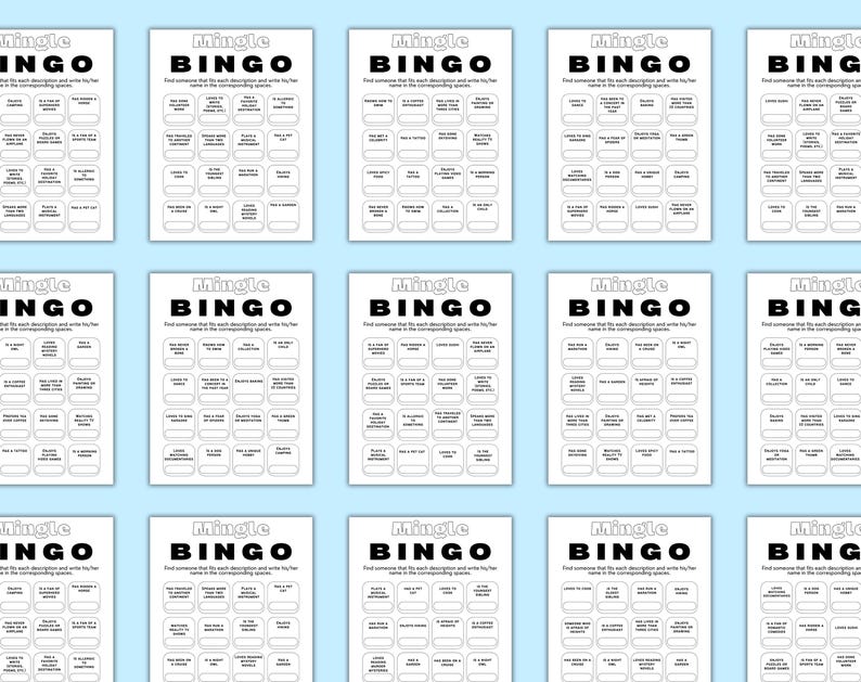 Mingle Bingo: Team Building Icebreaker Game (digital Download) - Etsy