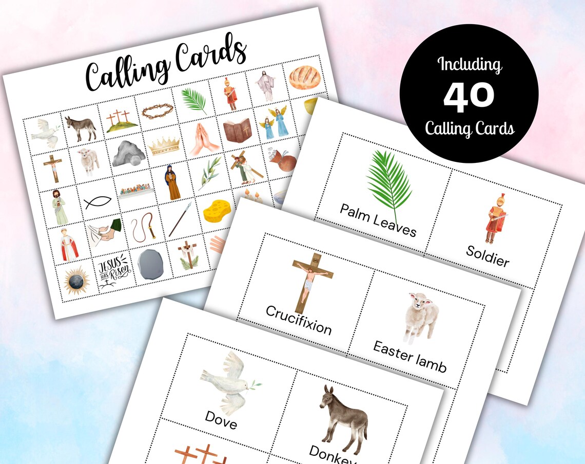 Religious Easter Bingo, Resurrection Bingo, Easter Bingo, Easter Story ...