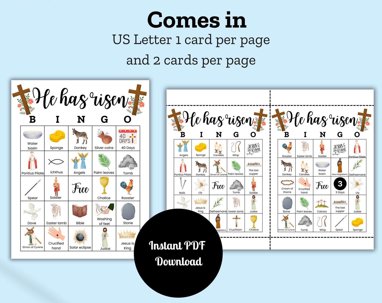 Resurrection Bingo, Religious Easter Bingo, Easter Bingo, Easter Story ...