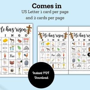 Resurrection Bingo, Religious Easter Bingo, Easter Bingo, Easter Story ...