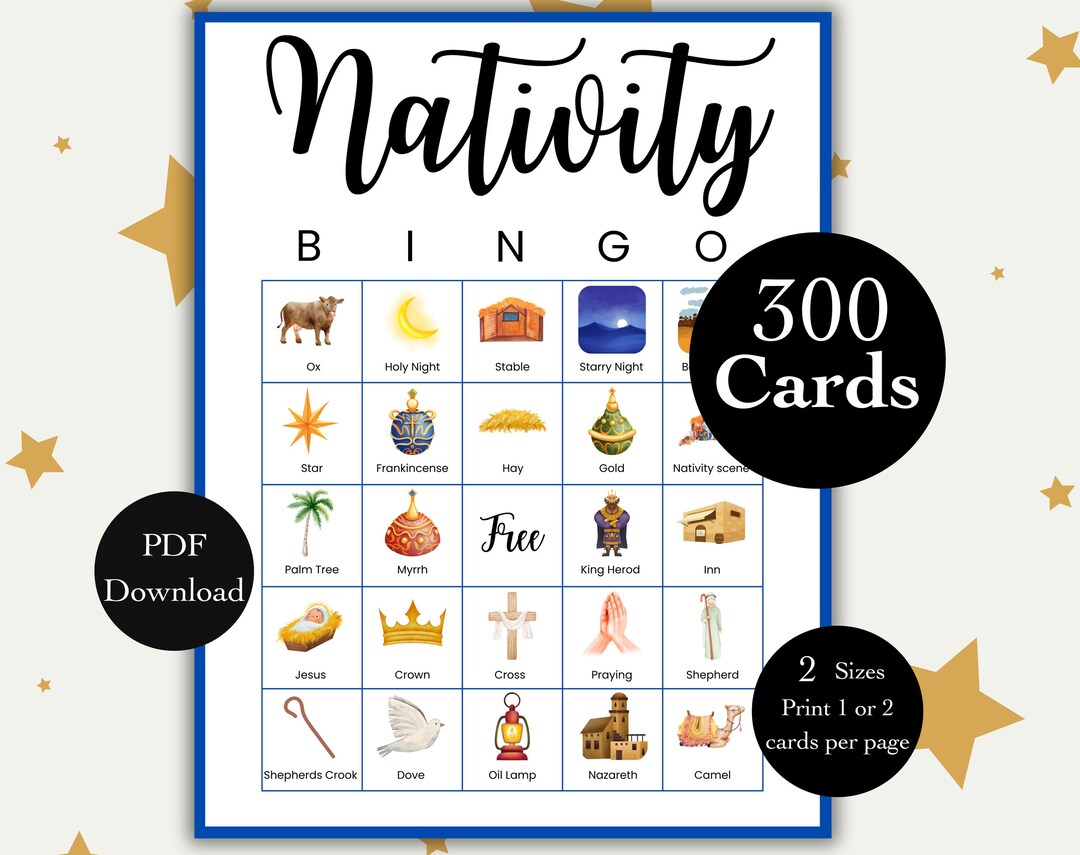 Nativity Bingo, Christmas Bingo, Bible Games, Holiday Bingo, Christmas ...