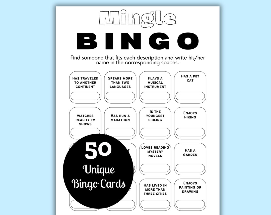 Mingle Bingo: Team Building Icebreaker Game (digital Download) - Etsy