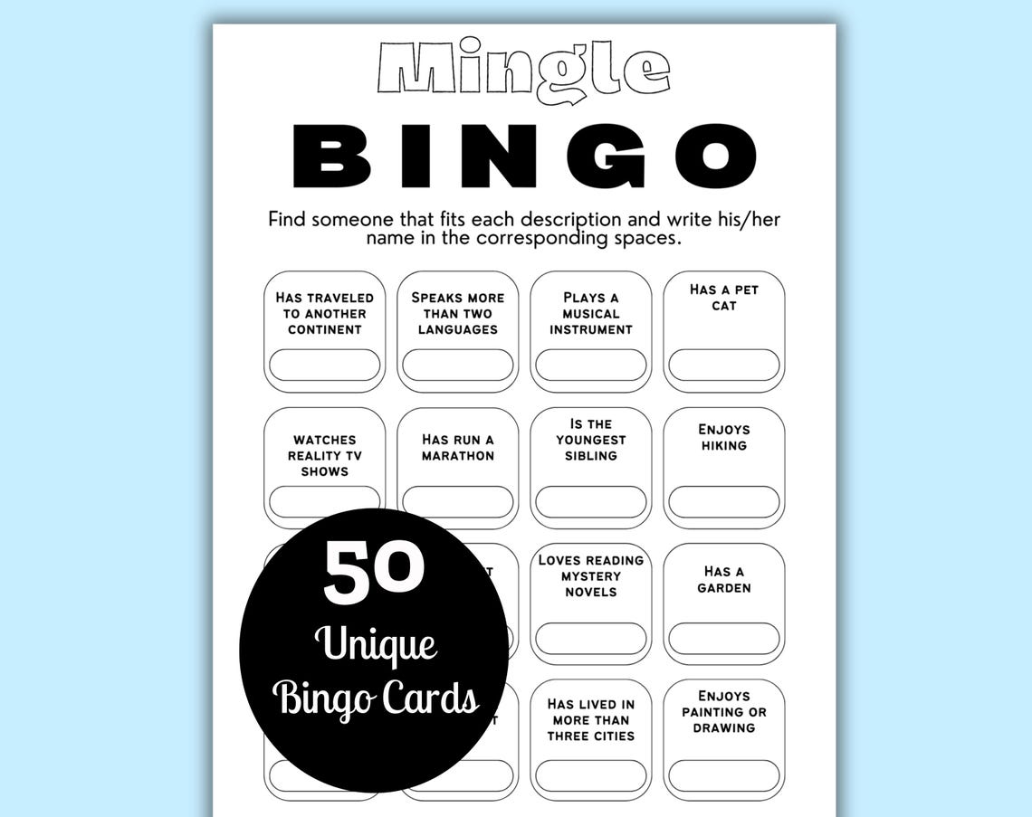 Mingle Bingo: Team Building Icebreaker Game (digital Download) - Etsy
