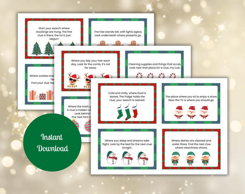 Christmas Scavenger Hunt: Festive Riddles & Trivia (printable) - Etsy
