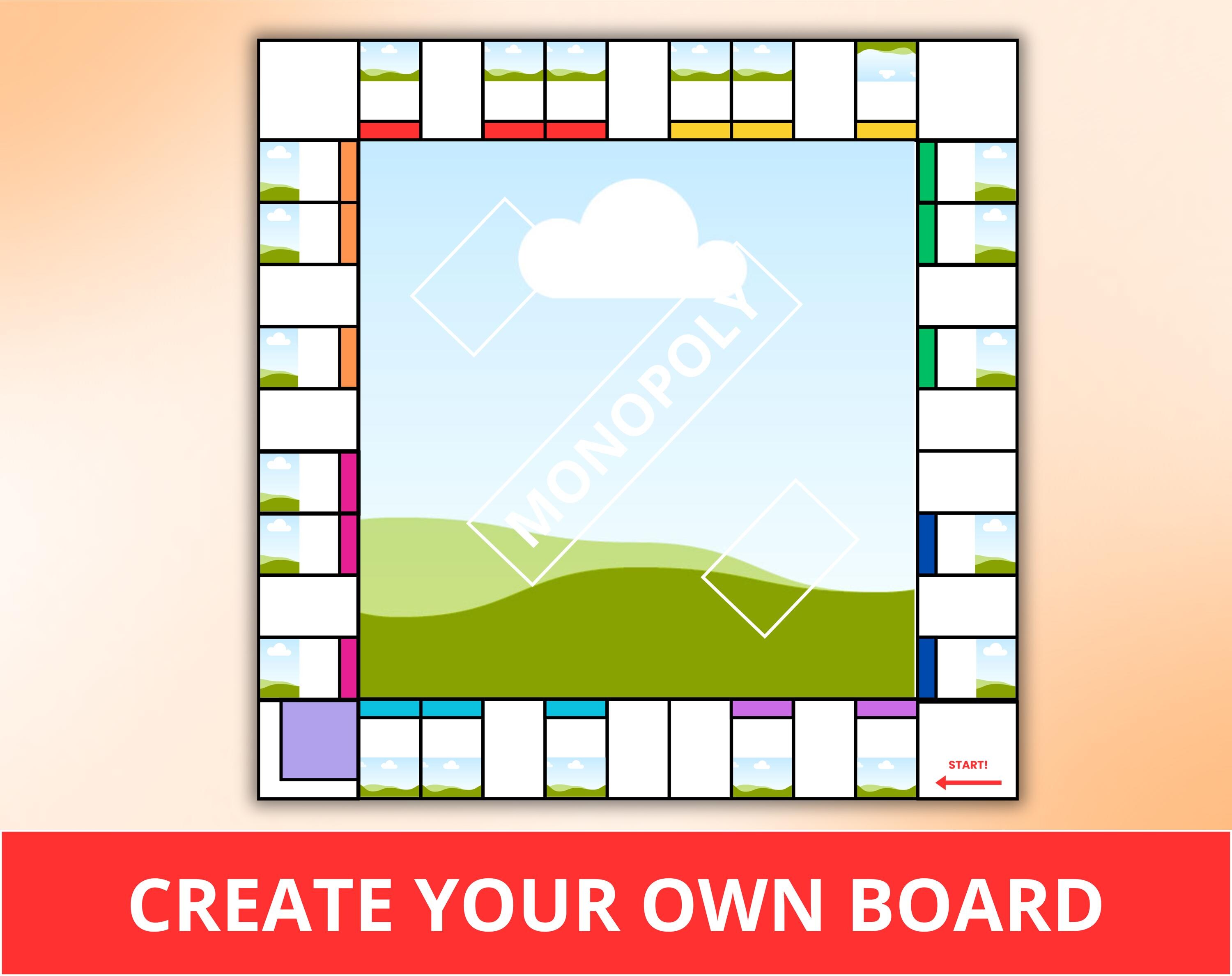 Custom Printable Monopoly Template Personalized Game Board DIY Canva ...