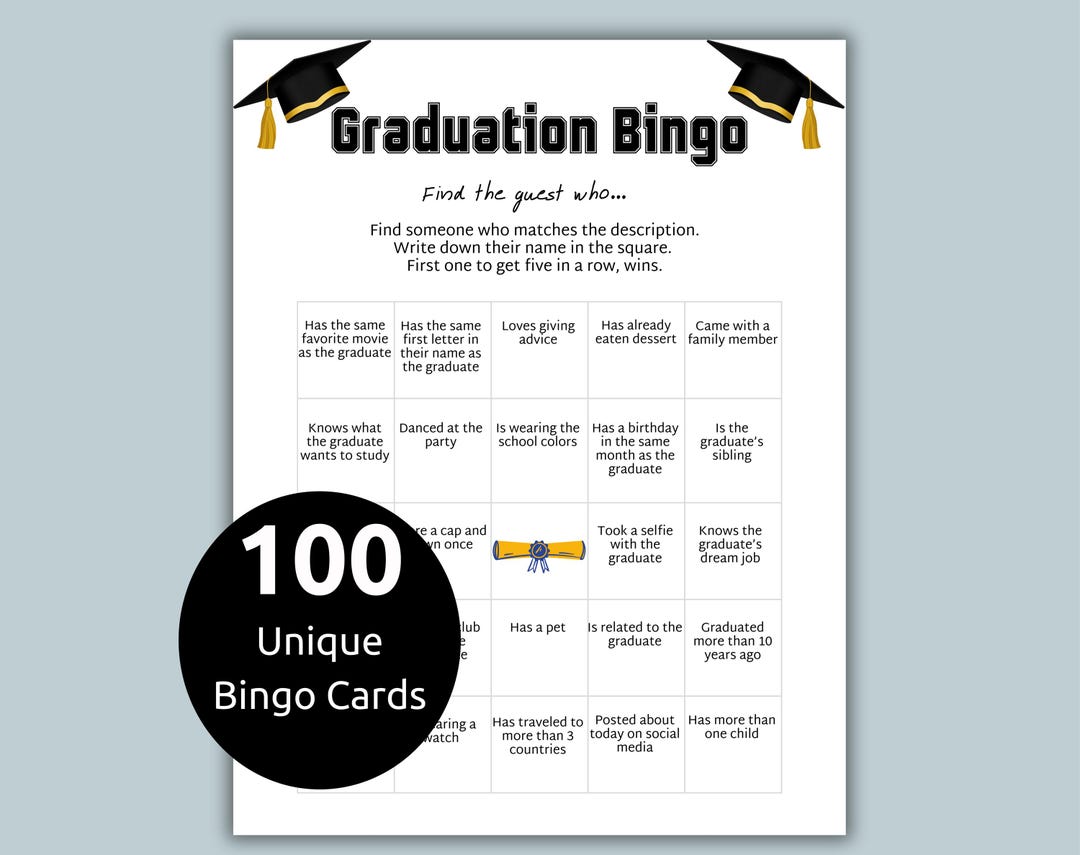 Graduation Bingo, Graduation Games, College Graduation, 2025 Graduation ...