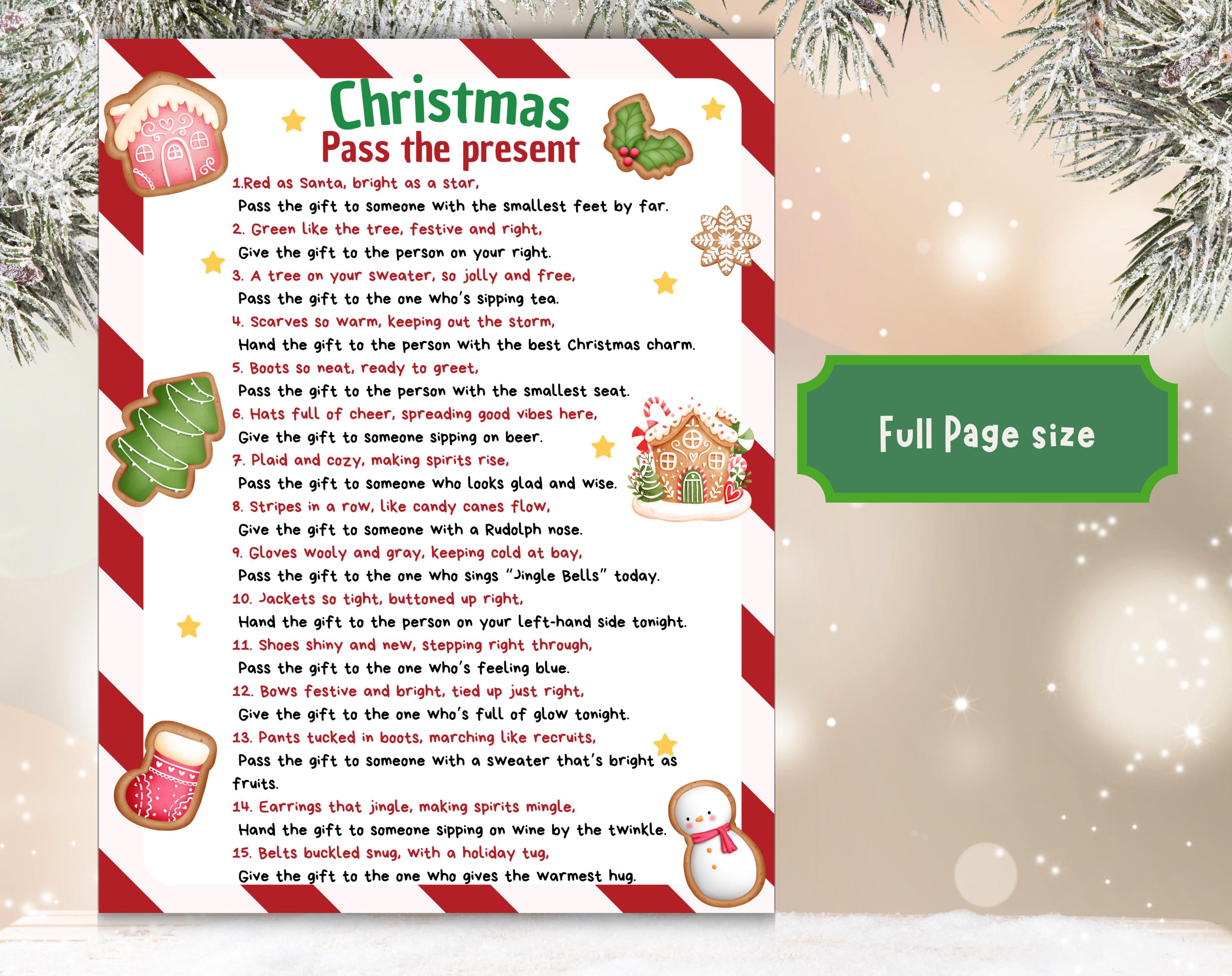 Christmas Pass the Present Game, Christmas Pass the Present, Pass the ...