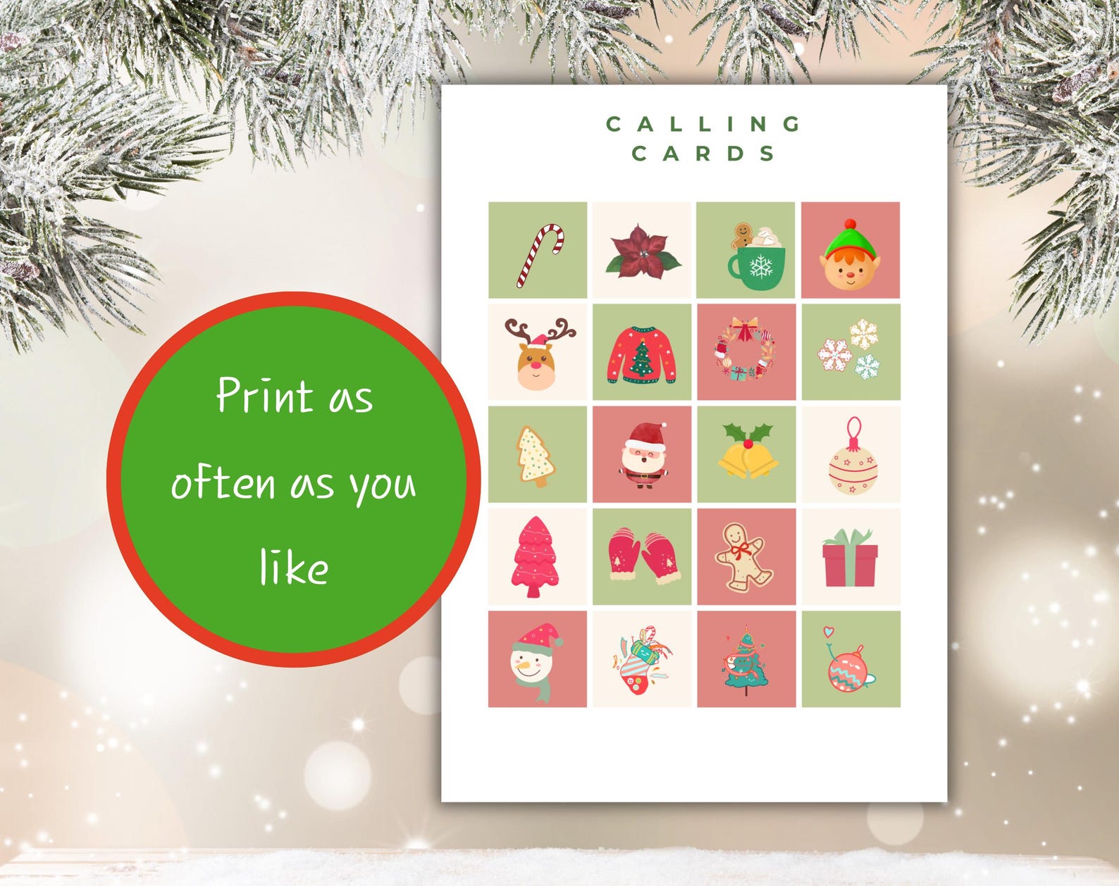 Christmas Bingo Game: 30 Printable Holiday Cards (PDF) - Etsy