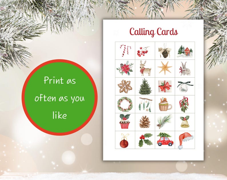Christmas Bingo, Bingo Christmas, Printable Christmas Bingo, Xmas ...