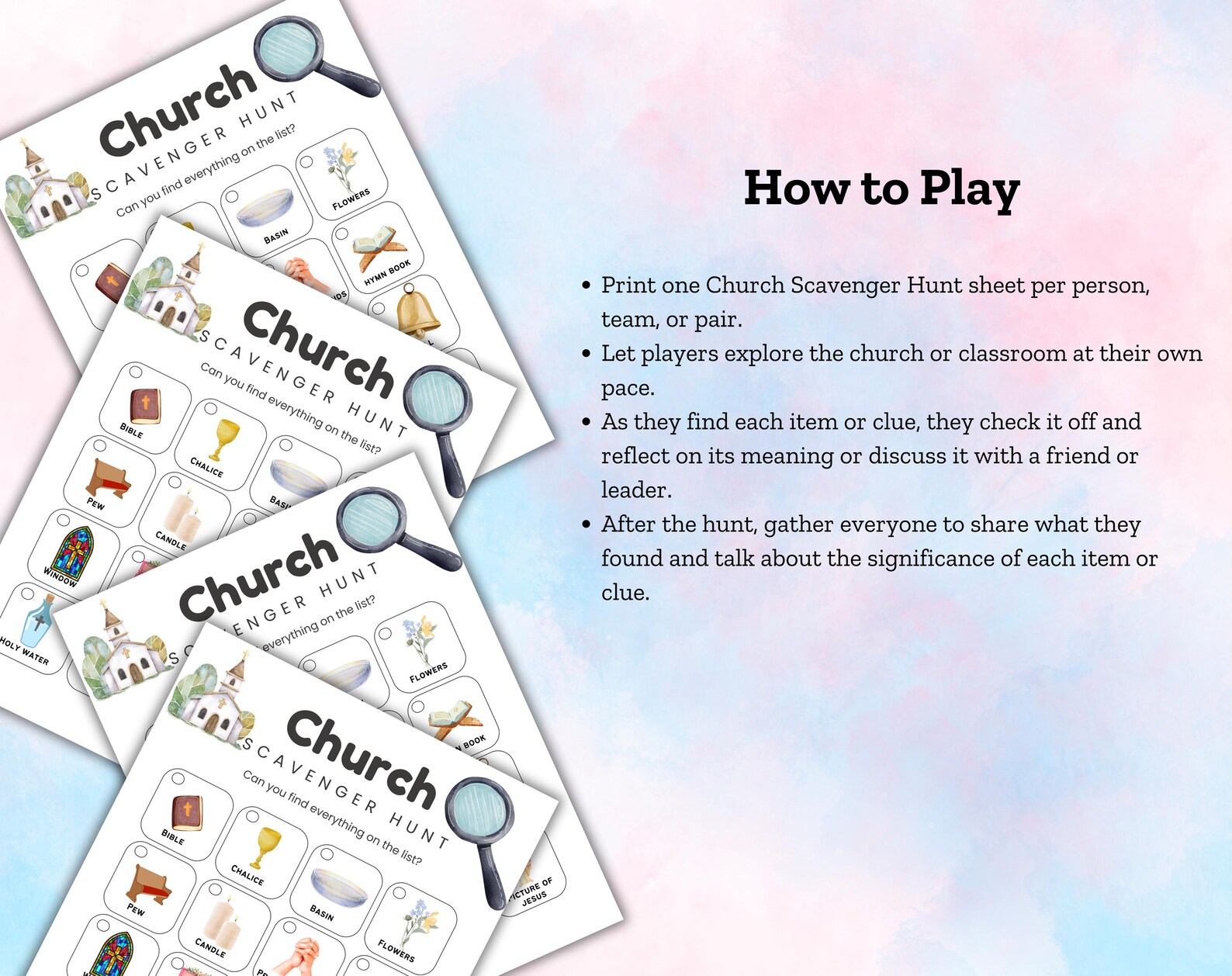 Church Scavenger Hunt, Scavenger Hunt, Bible Games, Church Games ...