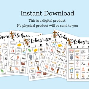 Resurrection Bingo, Religious Easter Bingo, Easter Bingo, Easter Story ...