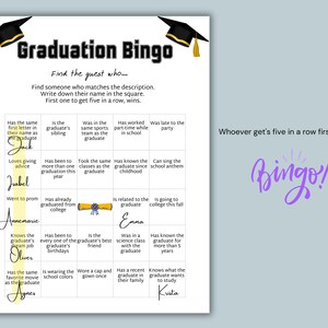 Graduation Bingo, Graduation Games, College Graduation, 2025 Graduation ...