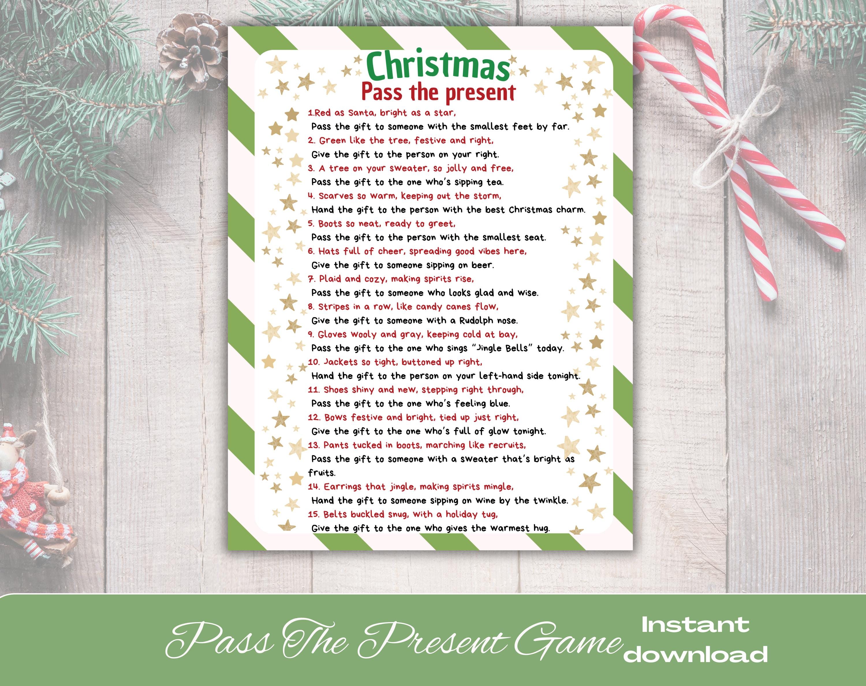 Christmas Pass the Present Game, Christmas Pass the Present, Pass the ...