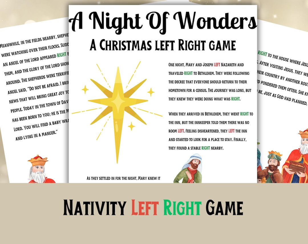 Nativity Left Right Game, Left Right Story, Left Right Christmas Game ...