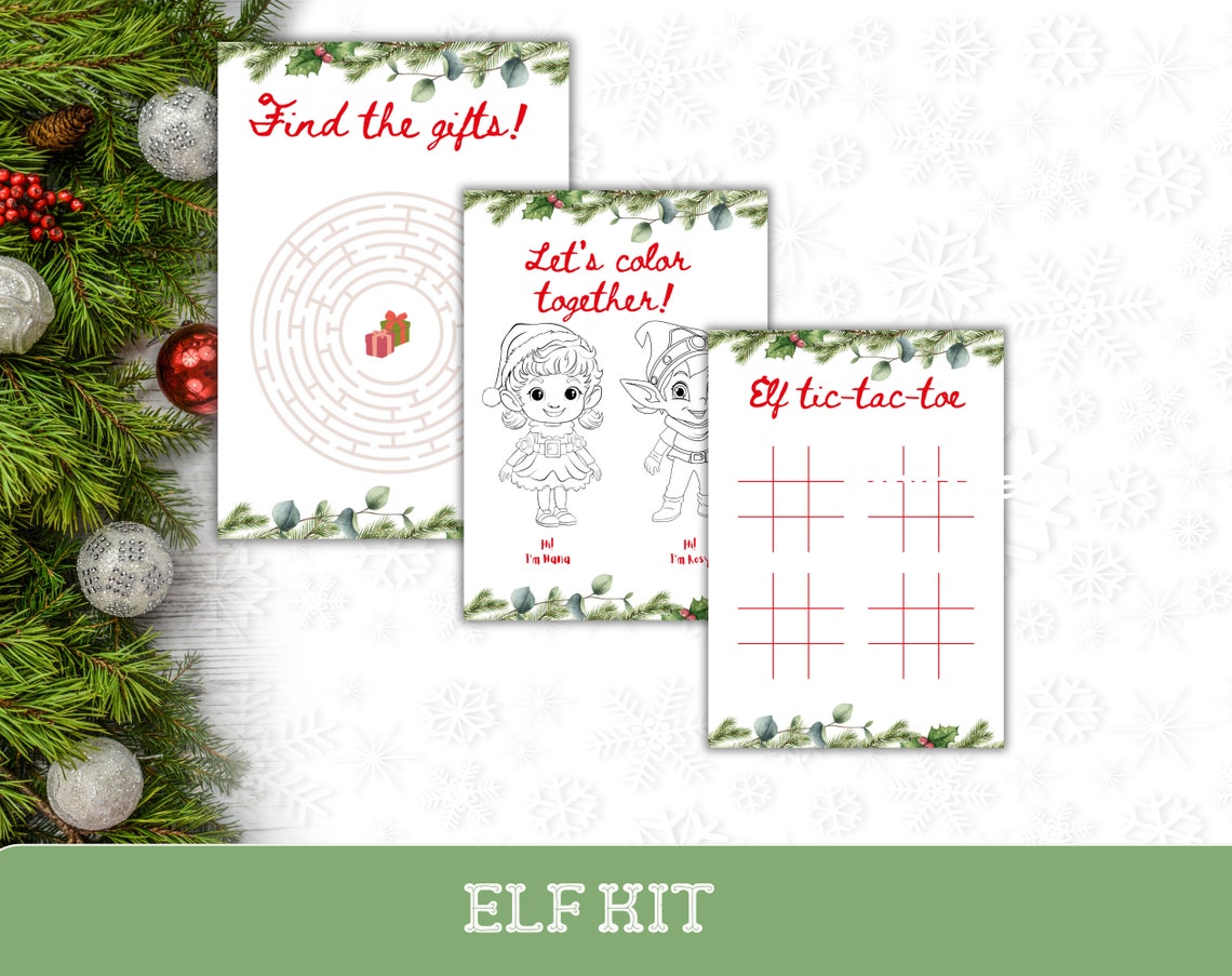 Elf Activity Kit: 10 Christmas Games (printable PDF) - Etsy