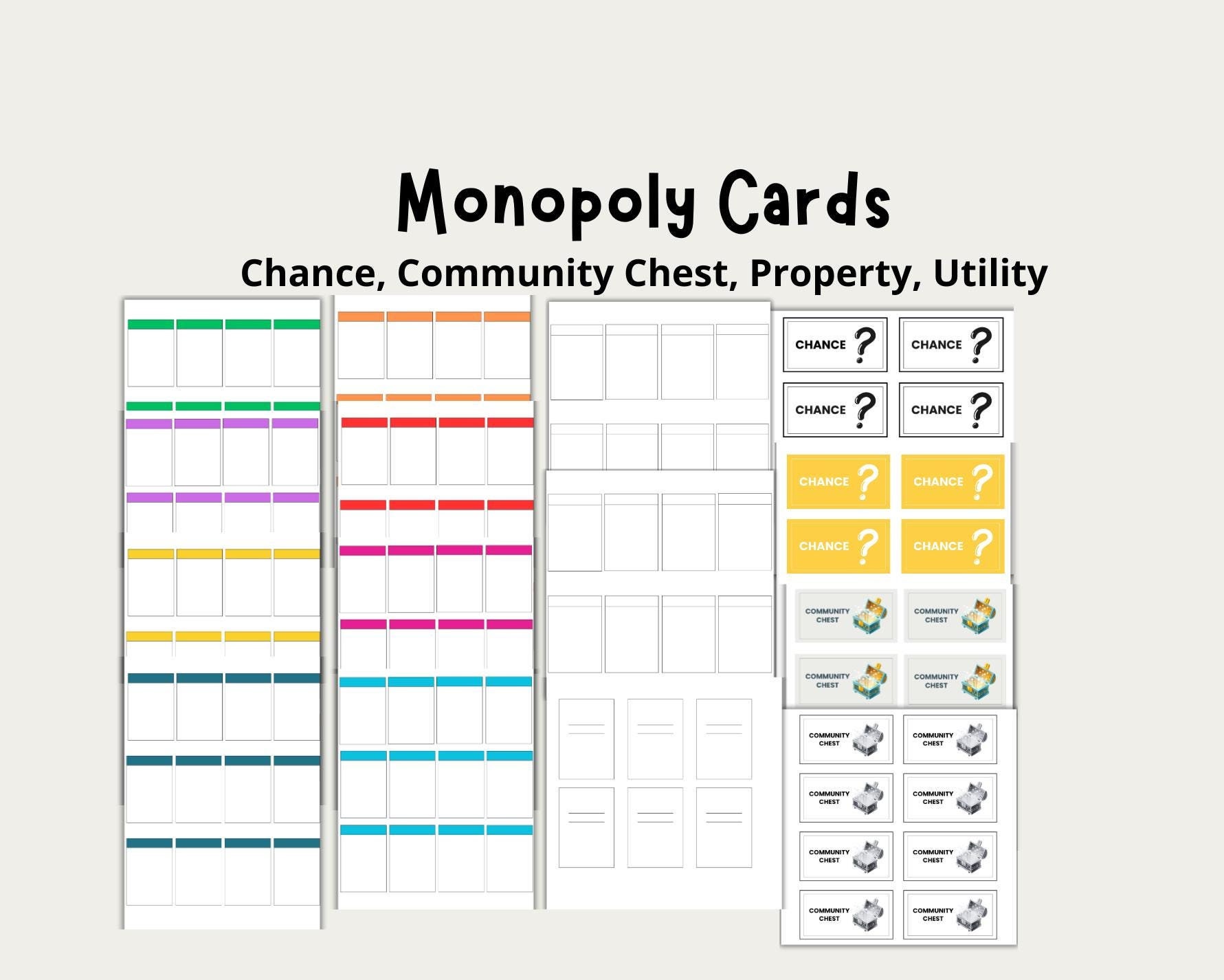 Monopoly Cards, All Monopoly Cards, Property, Utility, Chance and ...
