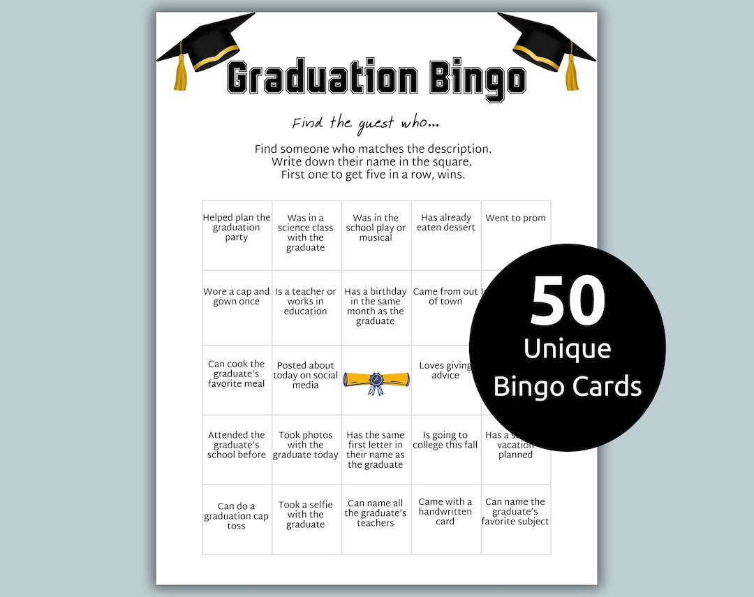 Graduation Bingo, Graduation Games, College Graduation, 2025 Graduation ...