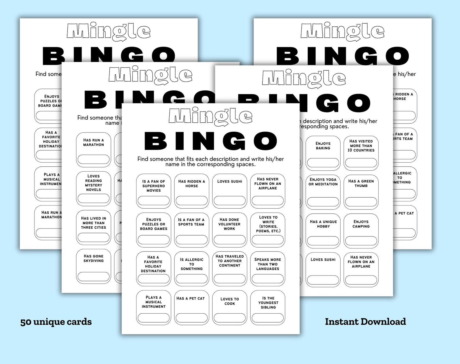 Mingle Bingo: Team Building Icebreaker Game (digital Download) - Etsy