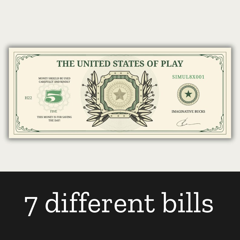 Editable Prop Money Template Canva | Realistic Play Money Design ...