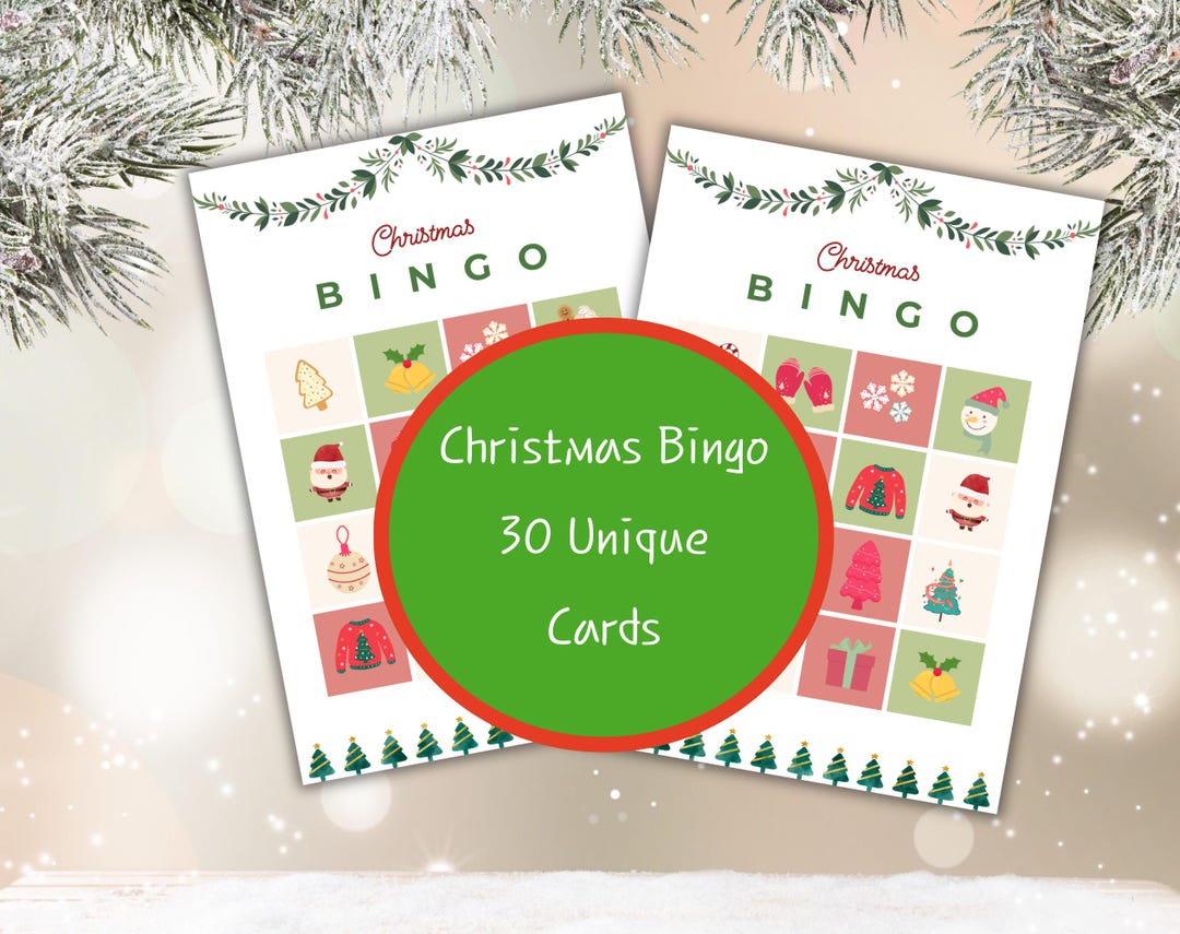 Christmas Bingo Game: 30 Printable Holiday Cards (PDF) - Etsy