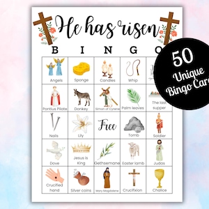 Religious Easter Bingo, Resurrection Bingo, Easter Bingo, Easter Story ...