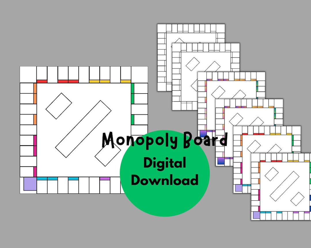 Monopoly, Monopoly Template, Monopoly Go, Monopoly Game, Monopoly Board ...
