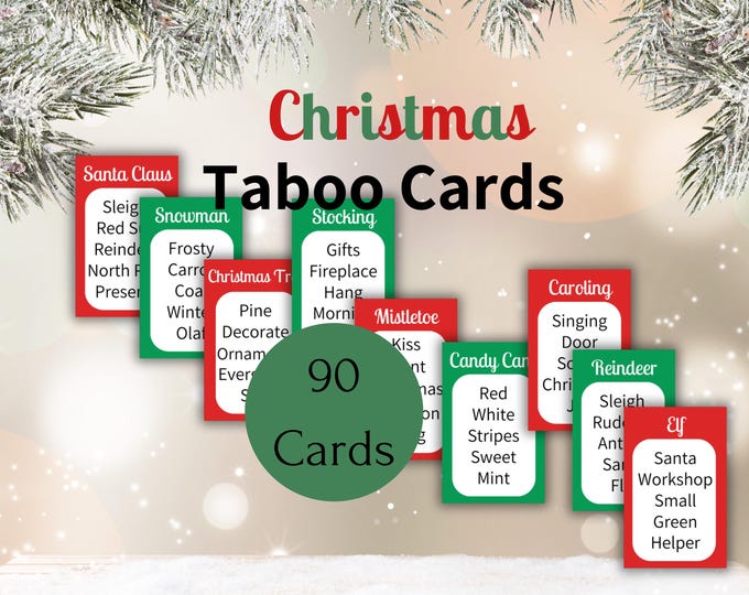 Christmas Taboo Game, Printable Games, Fun Family Christmas Games ...