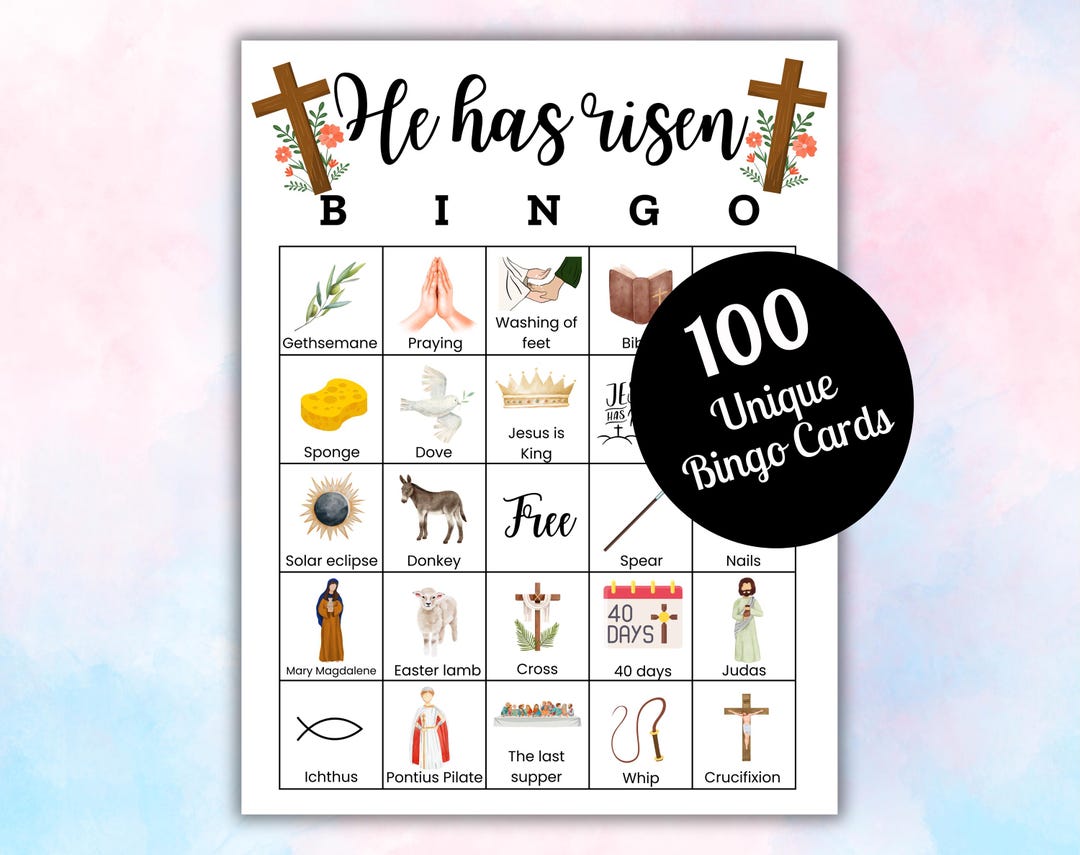 Religious Easter Bingo, Resurrection Bingo, Easter Bingo, Easter Story ...
