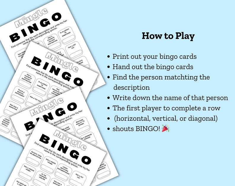 Mingle Bingo: Team Building Icebreaker Game (digital Download) - Etsy