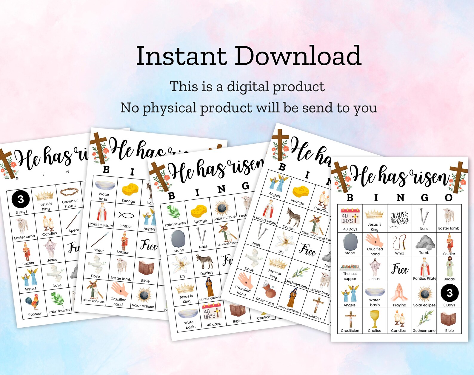 Religious Easter Bingo, Resurrection Bingo, Easter Bingo, Easter Story ...