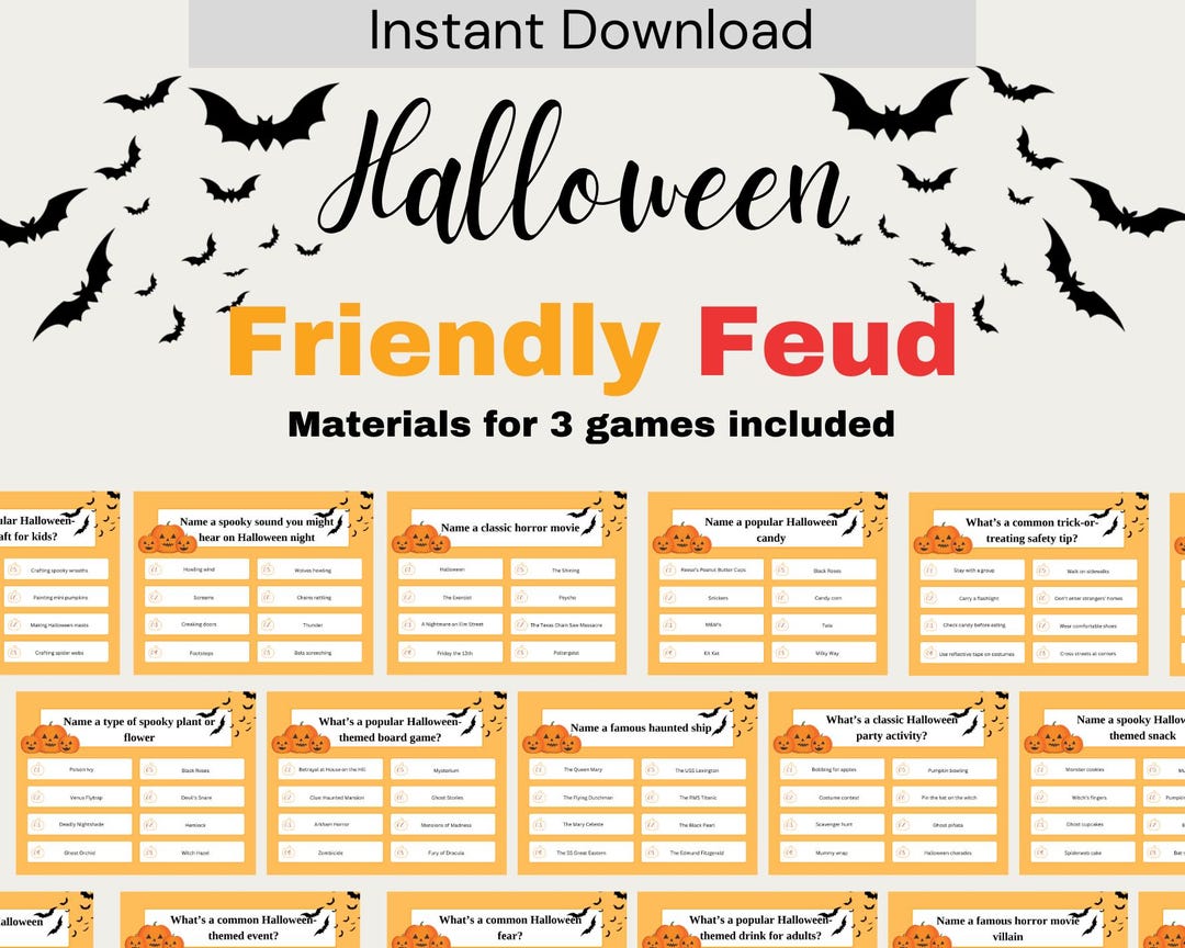 Halloween Feud, Halloween Family Feud, Halloween Family Feud Questions ...