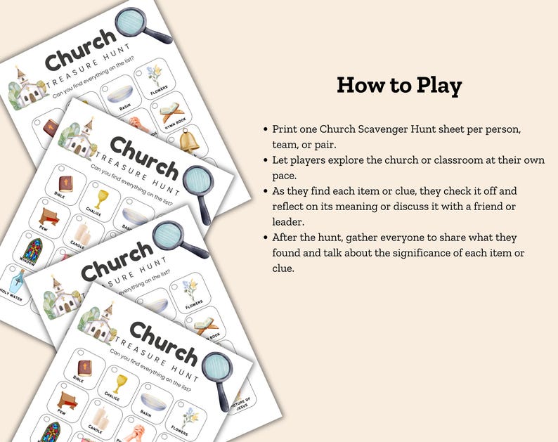 Church Scavenger Hunt, Scavenger Hunt, Bible Games, Church Games ...